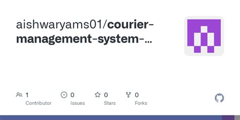 GitHub Aishwaryams Courier Management System Main