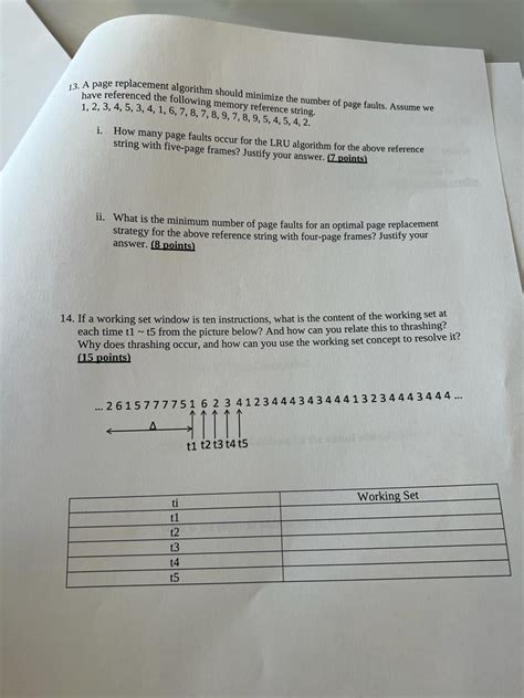 Solved 13 A Page Replacement Algorithm Should Minimize The Chegg
