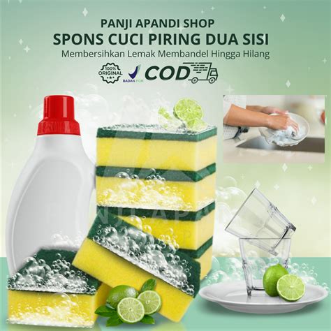 Jual Spons Cuci Piring 2 Sisi Halus And Kasar Busa Pembersih Dapur