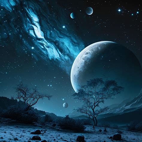 Download Ai Generated Trees Stars Royalty Free Stock Illustration