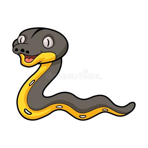 Cute Platinum Titanium Reticulated Python Cartoon Stock Vector
