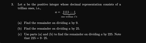 Solved Let A Be The Positive Integer Whose Decimal Chegg
