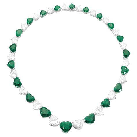 Pear Cut Emerald Minor Oil Diamond Necklace For Sale At 1stdibs