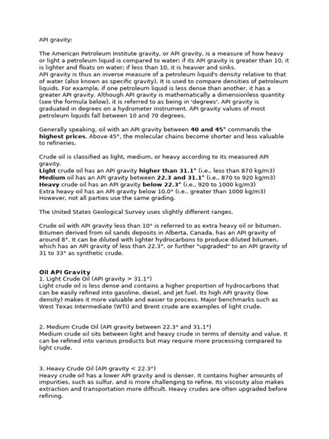 Oil Api Gravity Pdf Fuels Economic Paleontology