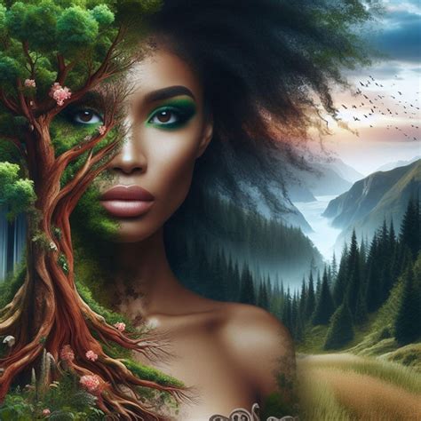 Premium Photo Half Of A Tree Is A Beautiful Woman