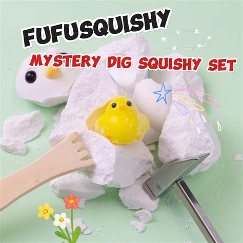 Fufusquishy White Chicken Squishy Dig Kit