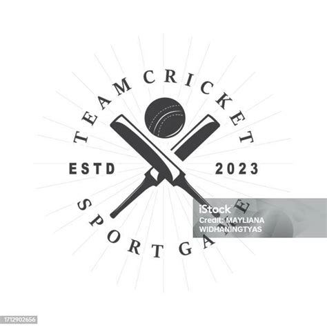 크리켓 스포츠 로고 디자인 벡터 일러스트 레이터 템플릿 크리켓 배트에 대한 스톡 벡터 아트 및 기타 이미지 크리켓 배트 Championship 경기 스포츠 Istock