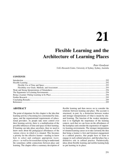 Flexible Learning And The Architecture O Pdf