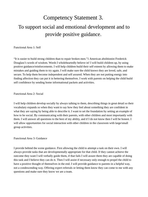 Competency Statement Iii Pdf