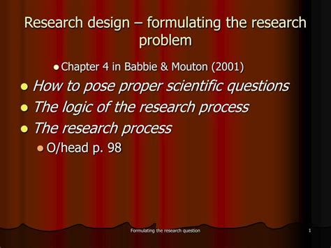 PPT Research Design Formulating The Research Problem PowerPoint Presentation ID