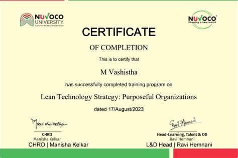 Mukesh Vashistha On Linkedin Completed Lean Technology Strategy