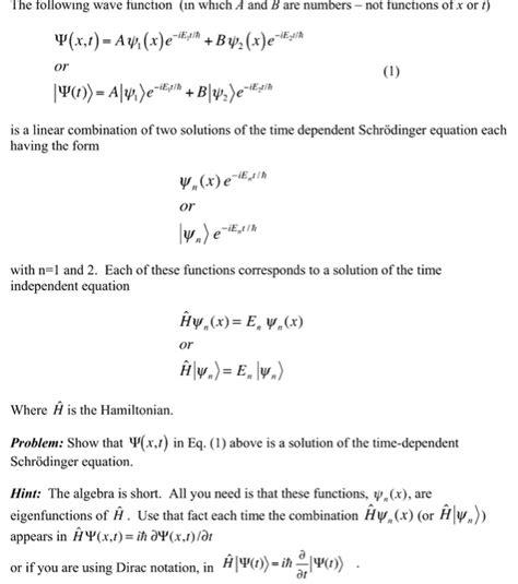Solved The Following Wave Function In Which A And Bare Chegg