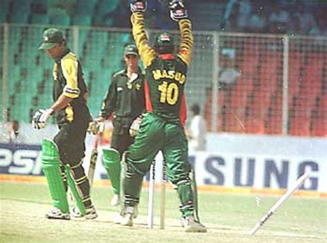 Pakistani Opener Saeed Anwar Is Bowled By Naimur Rahman