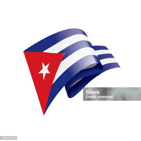 쿠바 깃발 흰색 배경 벡터 일러스트 레이 션 0명에 대한 스톡 벡터 아트 및 기타 이미지 0명 3차원 형태 국기 Istock