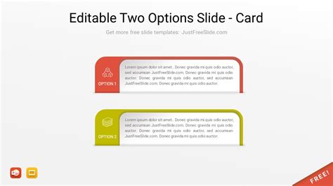 Editable Two Options Siide Design For Powerpoint Free Download 6 Slides Just Free Slide