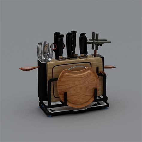 刀架201901093d模型下载 刀具砧板3d模型下载 免费3dmax模型库 酷家乐