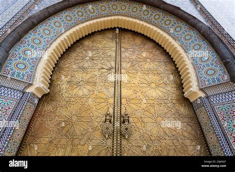 Beautiful Details Including Mosaic Tilework Of The Gate Of Dar Al