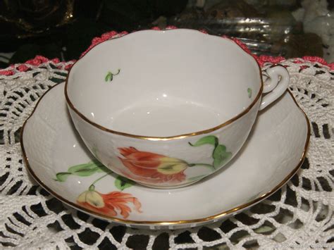 Винтаж Чайная пара Herend Kitty Тюльпан 300мл №4 купить в интернет магазине Ярмарка Мастеров по