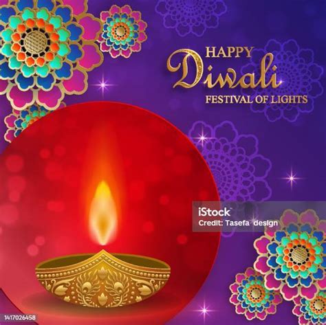 해피 디왈리 벡터 일러스트레이션 축제 디왈리와 디파왈리 카드 인도의 빛의 축제 기도하기에 대한 스톡 벡터 아트 및 기타 이미지