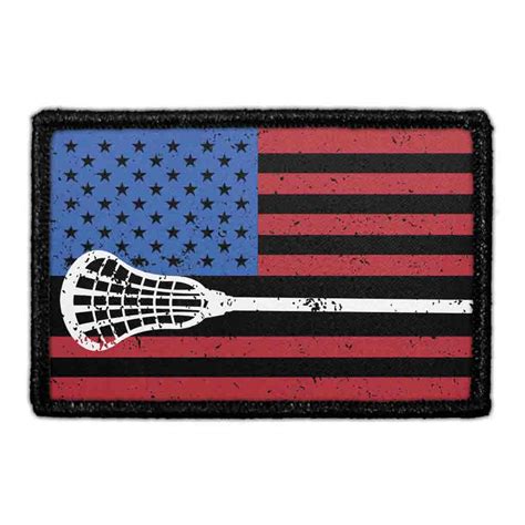 American Flag Lacrosse Removable Patch — Pull Patch Removable