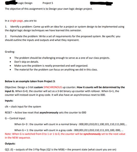 Logic Design Project 5 The Objective Of This