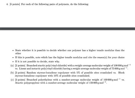 solved 4 [6 points] for each of the following pairs of