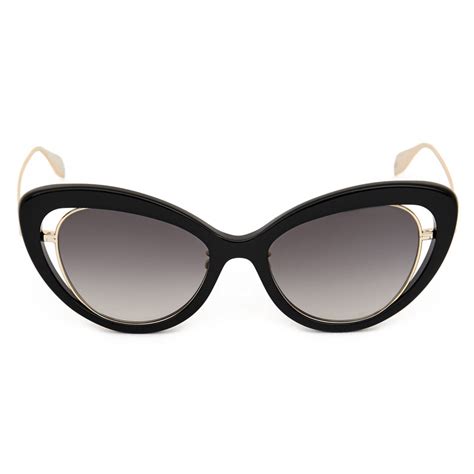 Alexander Mcqueen Open Wire Cat Eye Sunglasses Black Alexander Mcqueen Eyewear Avvenice