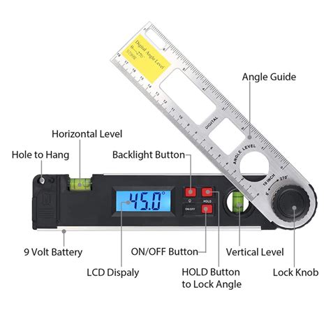 Digital Calibrated Protractor Precision Angle Measurement