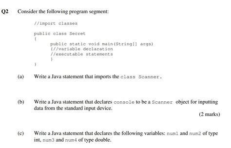 solved consider the following program segment import