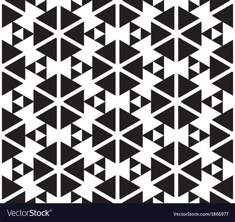 Black White Abstract Geometric Seamless Pattern Vector Image