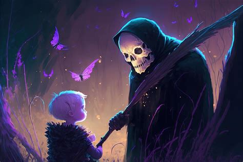 Premium Photo Grim Reaper With Big Black Scythe The Death As Know As
