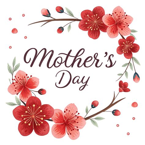 중국의 붉은 꽃을 곁들인 해피 어머니의 날 글자 라벨 해피 어머니의 날 어머니날 빨간 꽃 Png 일러스트 및 이미지 에 대한 무료 다운로드 Pngtree