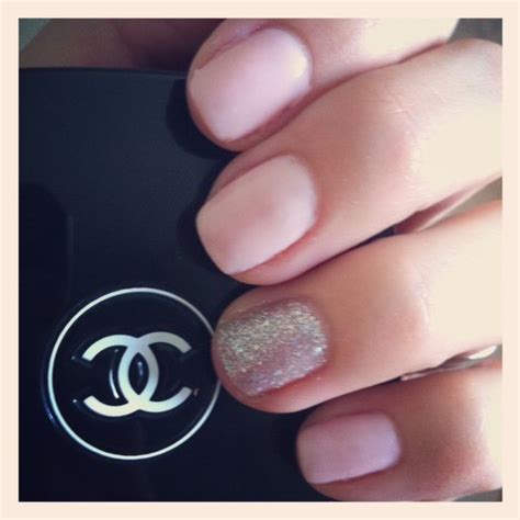 Pale Pink Shellac With Sparkly Glitter