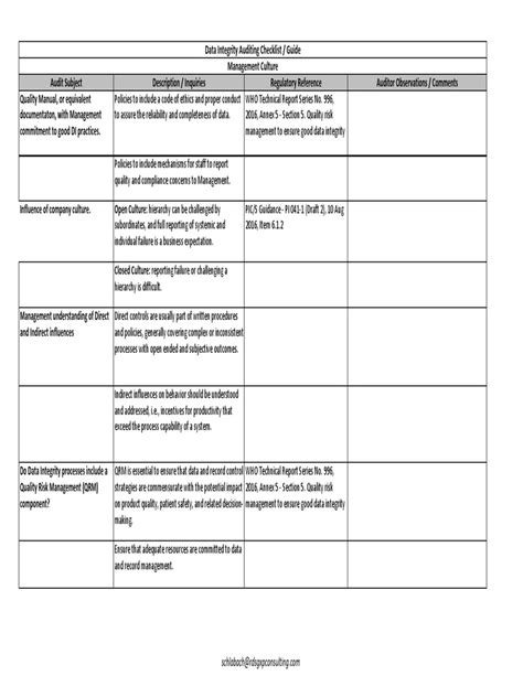 Preparing For Successful Data Integrity Auditing Checklist Guide Pdf Backup Information