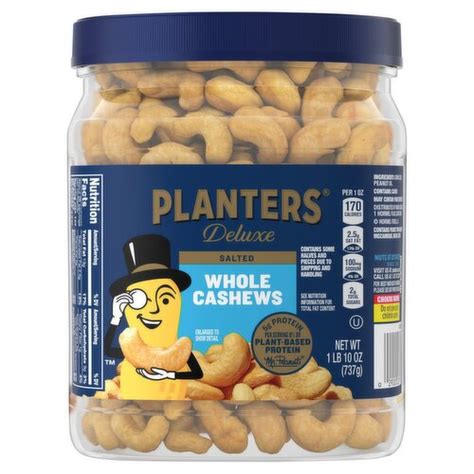 Planters Deluxe Salted Whole Cashews 1 Lb 10 Oz Shoprite