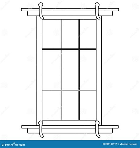 Rectangular Window Outline For House Isolated On White Background
