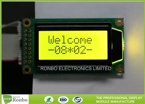 8x2 Character Lcd Module Stn Y G Positive Monochrome Lcd Display