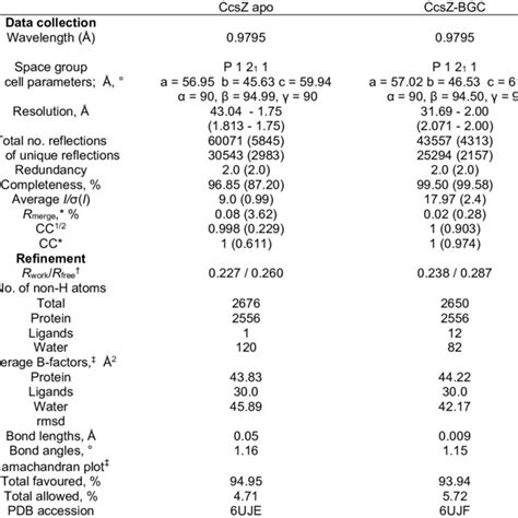 Diffraction Data Processing Refinement Statistics And Model