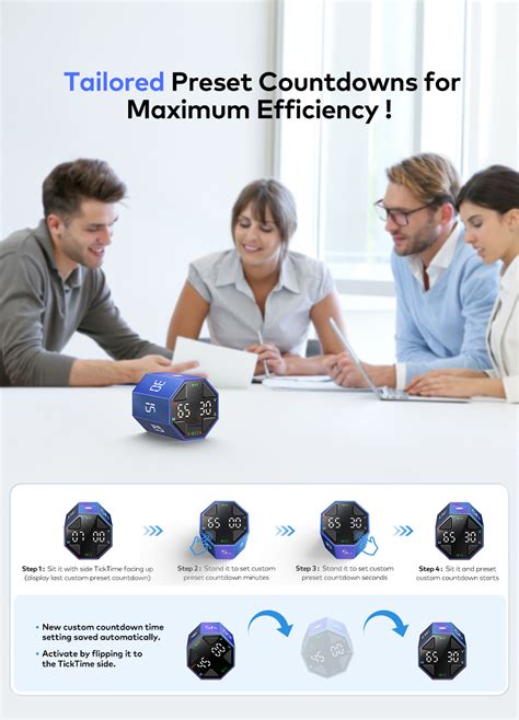 Llano Ticktime Octagon Pomodoro Timer Clock Desk Productivity Cube Timer Adhd Timer Custom