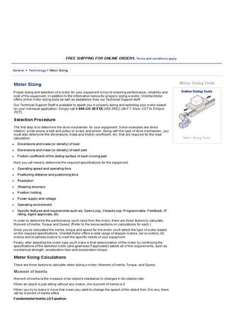 Servo Motor Sizing Calculations Download Free Pdf Electric Motor Torque