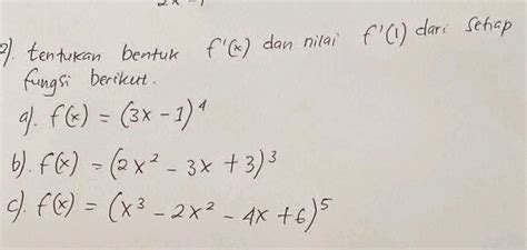 2 Tentukan Bentuk F X Dan Nilai F 1 Dari StudyX