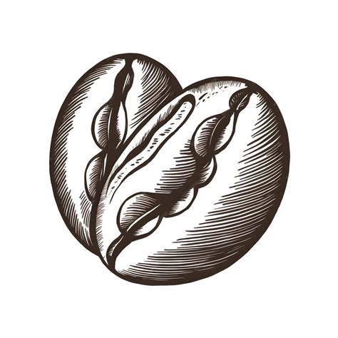 Premium Vector Coffee Bean Monochrome Ink Sketch Vector Drawing Engraving Style Illustration