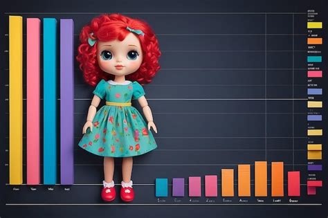 Rag Doll Up A Bar Graph Colors Premium Ai Generated Image