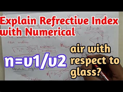 Refractive Index With Solved Numerical Class 10th Refrection Chapter Light YouTube