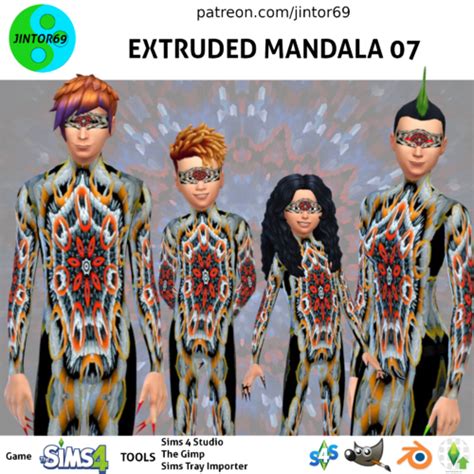 Extruded Mandala 07 Costume Tights For Sims 4 The Sims 4 Sims Loverslab