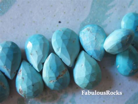 Sleeping Beauty Turquoise Pear Bead Briolette Luxe Aa 12 14 Mm Soft