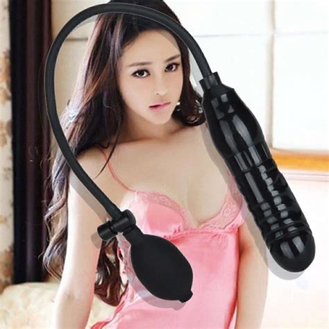 Inflatable Dildo Pump Cock Anal Sex Butt Plug Expandable Penis Toy For