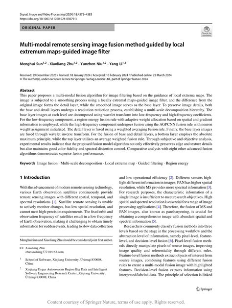 Multi Modal Remote Sensing Image Fusion Method Guided By Local Extremum Maps Guided Image Filter