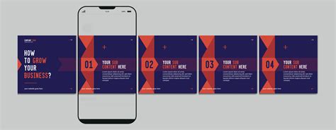 Set Of Carousel Post Template Editable Carousel Post Social Media Carousel Post For Business