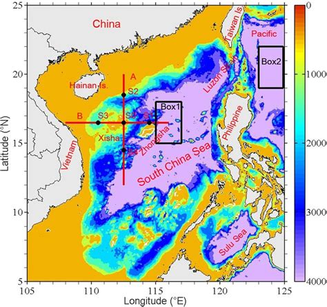 Topography Around The South China Sea From The Etopo2 Bathymetry In Download Scientific